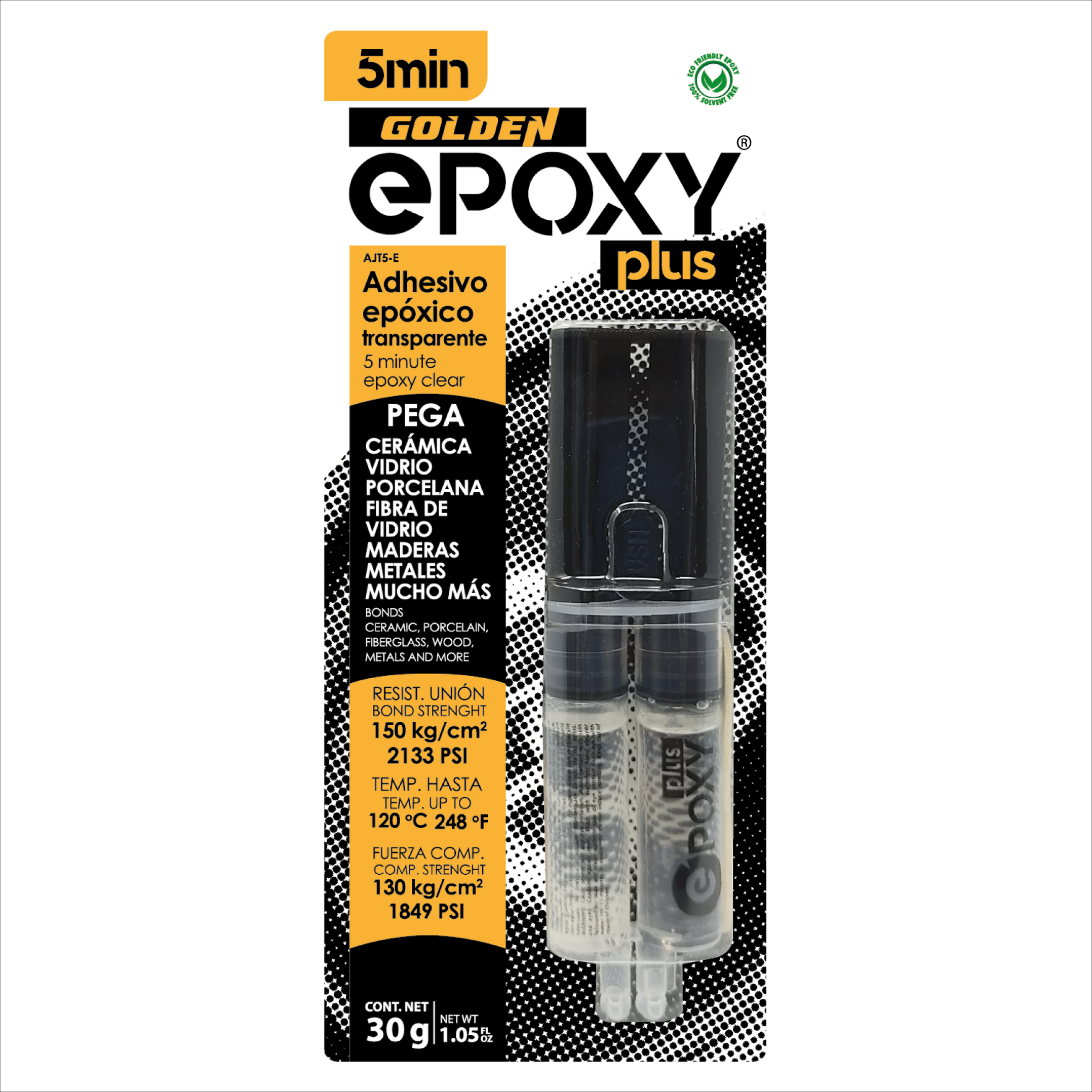 Epoxy Plus Liquido Jeringa Transparente 5 Minutos Golden — Pégalo en Línea